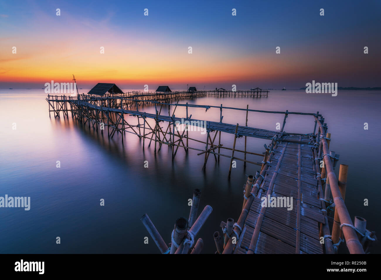 Bamboo Pier, Indonesia Stock Photo - Alamy