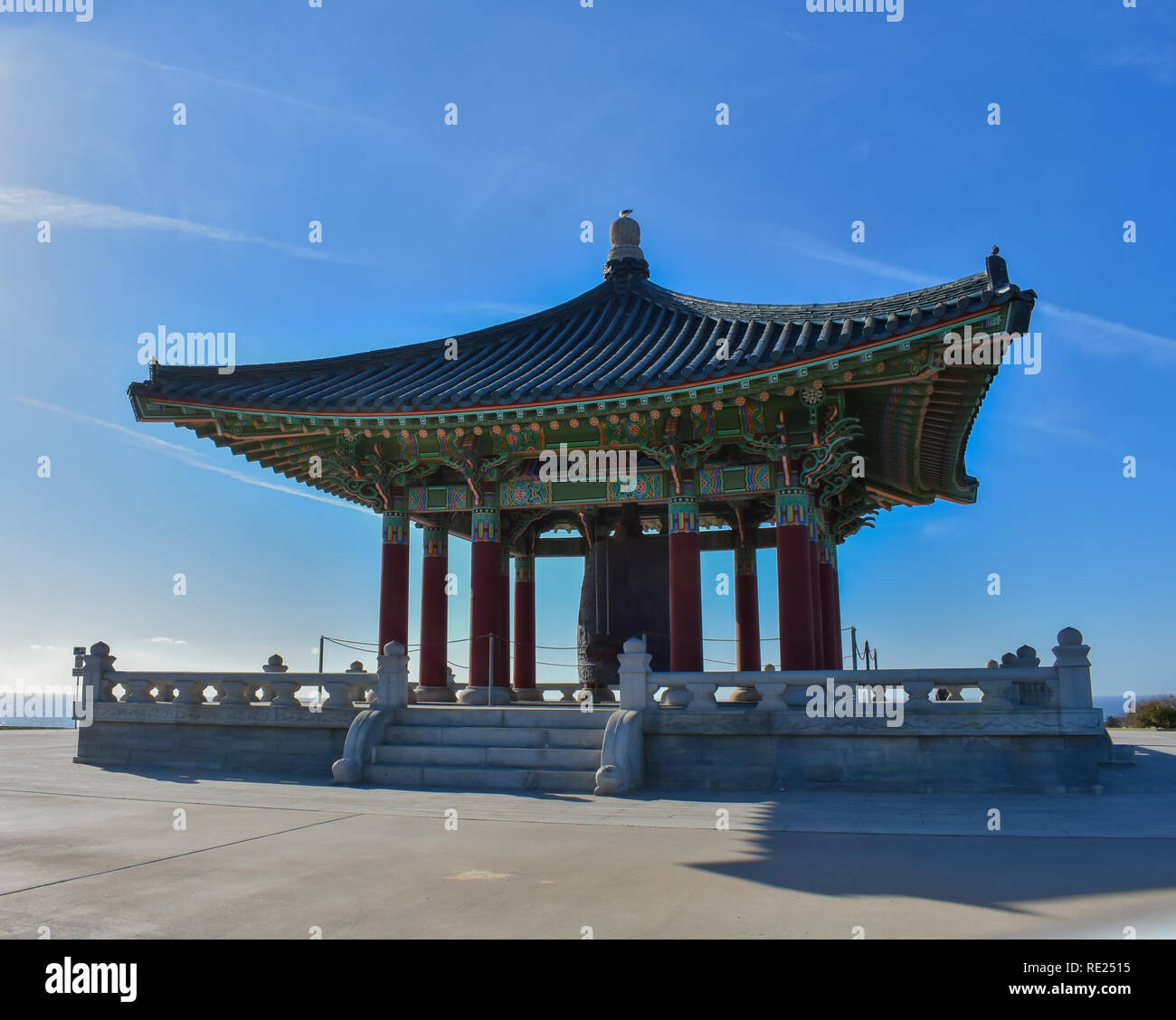 Korean Bell of Friendship at Angels Gate Park in San Pedro, Ca Stock ...