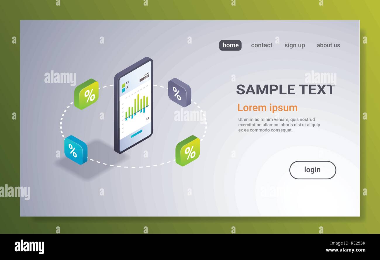 financial growth chart mobile app statistic data business analytics ...