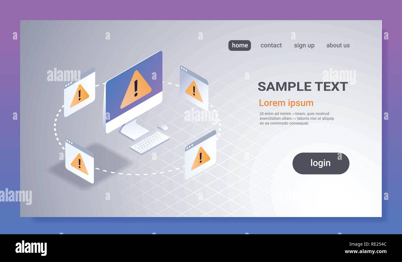 Problem Computer Application Software Error Concept 3d Isometric Technology Exclamation Mark