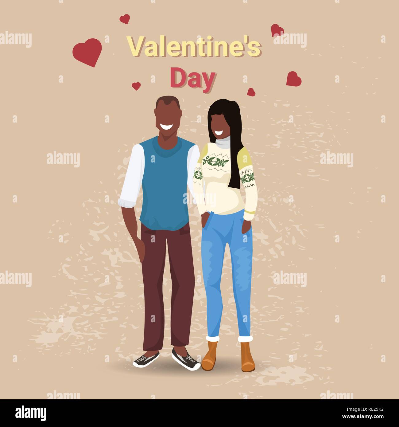 couple in love happy valentines day celebrating concept african ...