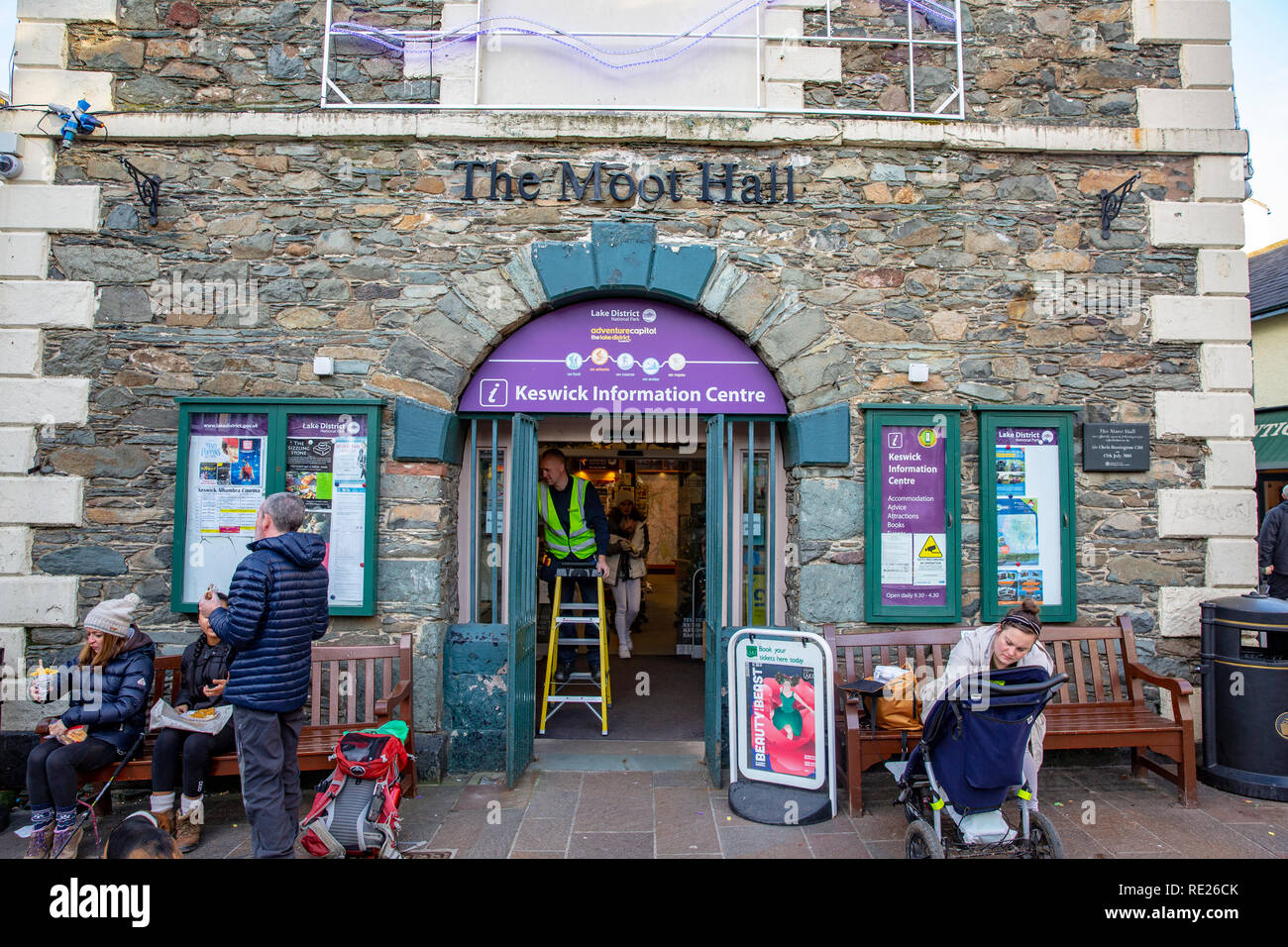 Moot Hall in Keswick town centre,Lake District national park,Cumbria ...