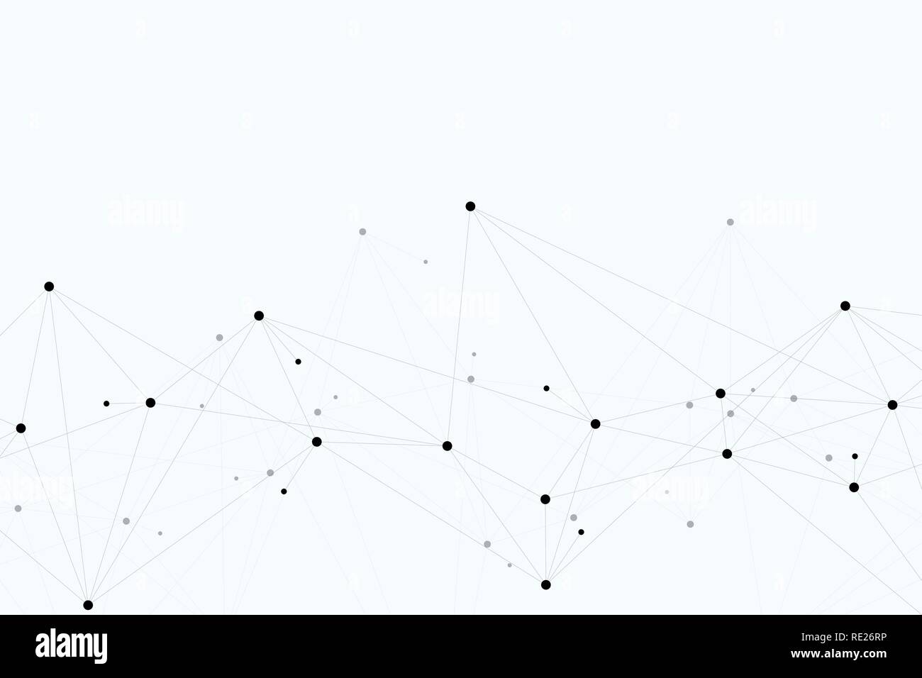 Abstract polygonal background with connected lines and dots. Minimalistic geometric pattern ...