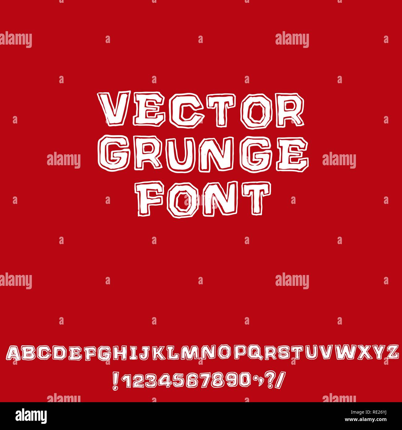 Classic college font. Vintage grunge font in american style. Vector ...