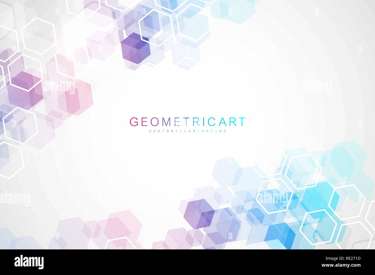 Hexagonal Abstract Background Big Data Visualization Global Network Connection Medical