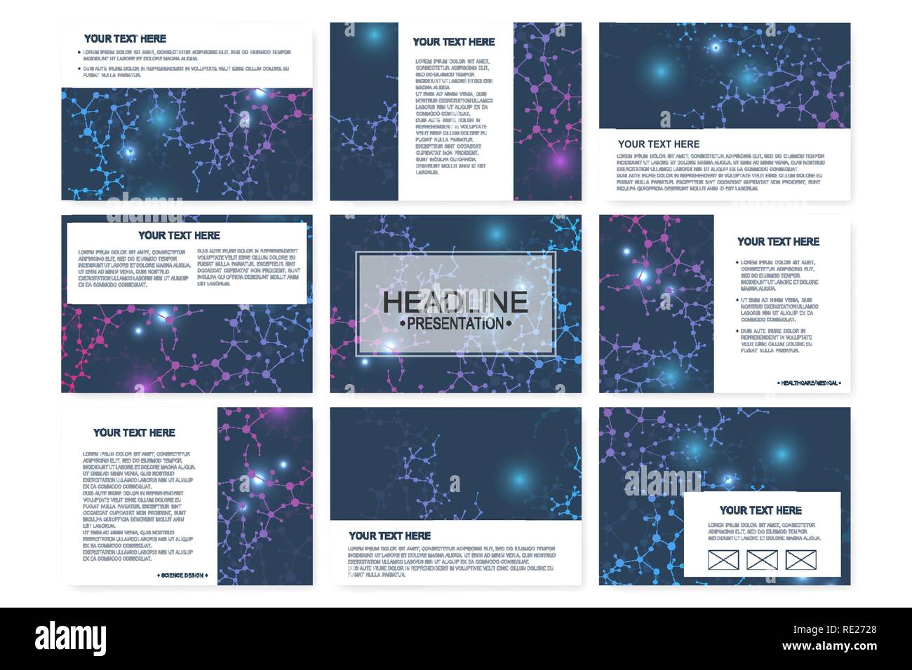 Big set of vector templates for presentation slides. Modern graphic ...