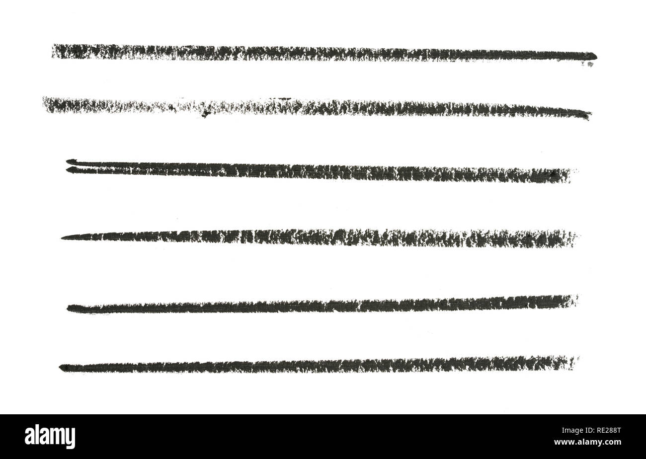 Black pencil strokes on white paper texture directly above shot Stock ...