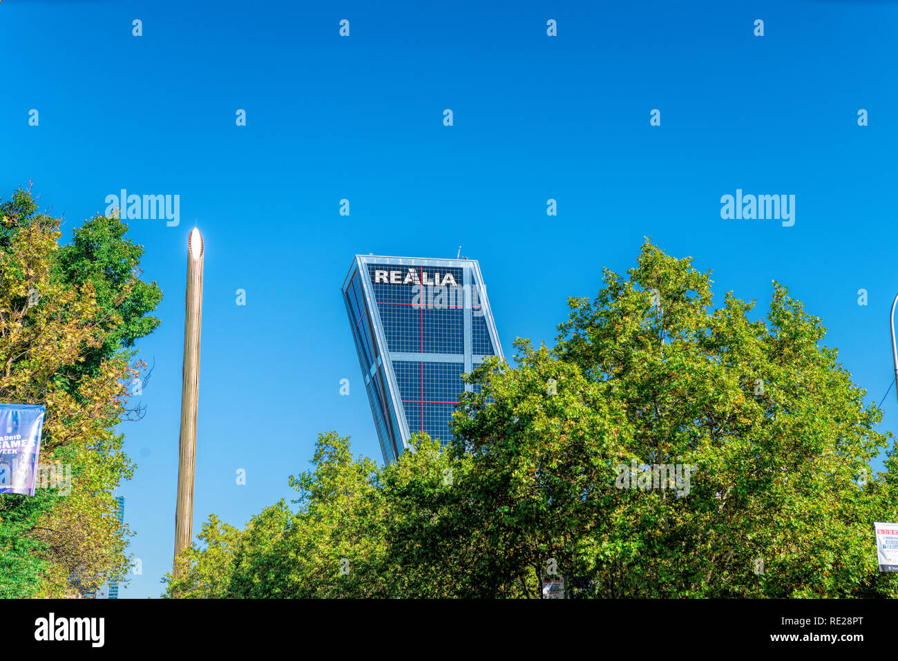 The Puerta de Europa towers (Gate of Europe) in Madrid, Spain Stock ...