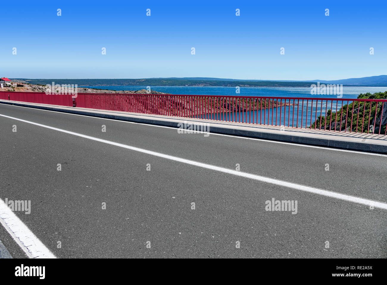 Red Iron Road Bridge over the river. Zadar, Croatia Stock Photo - Alamy