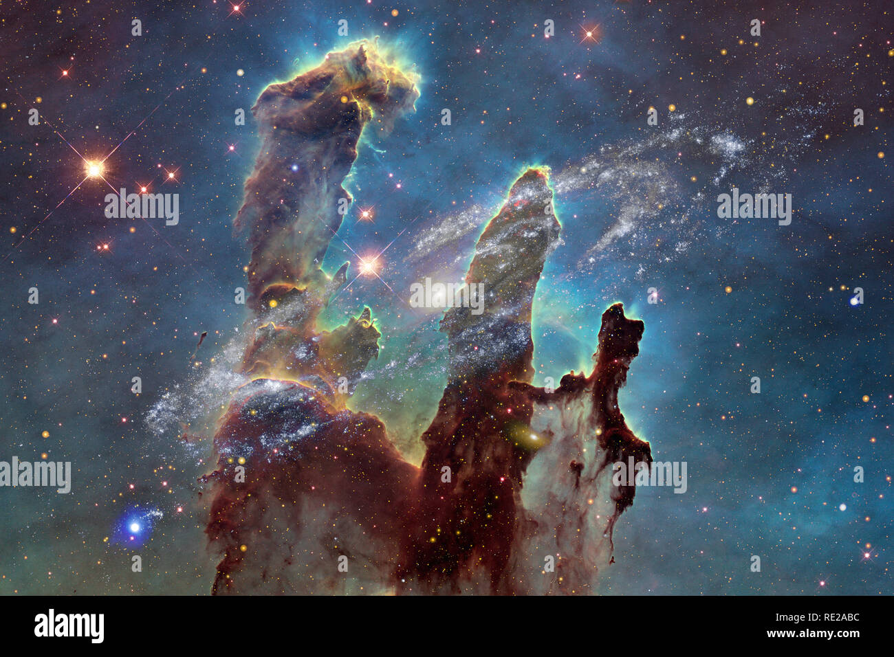 Beautiful galaxy and cluster of stars in the space night. Elements of ...