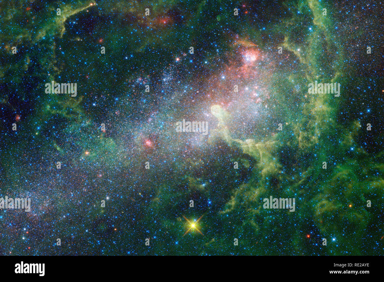 Universe scene with stars and galaxies in deep space showing the beauty ...