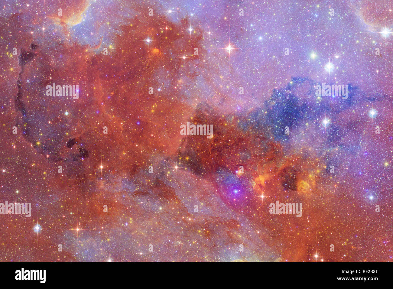Outer space art. Nebulas, galaxies and bright stars in beautiful ...