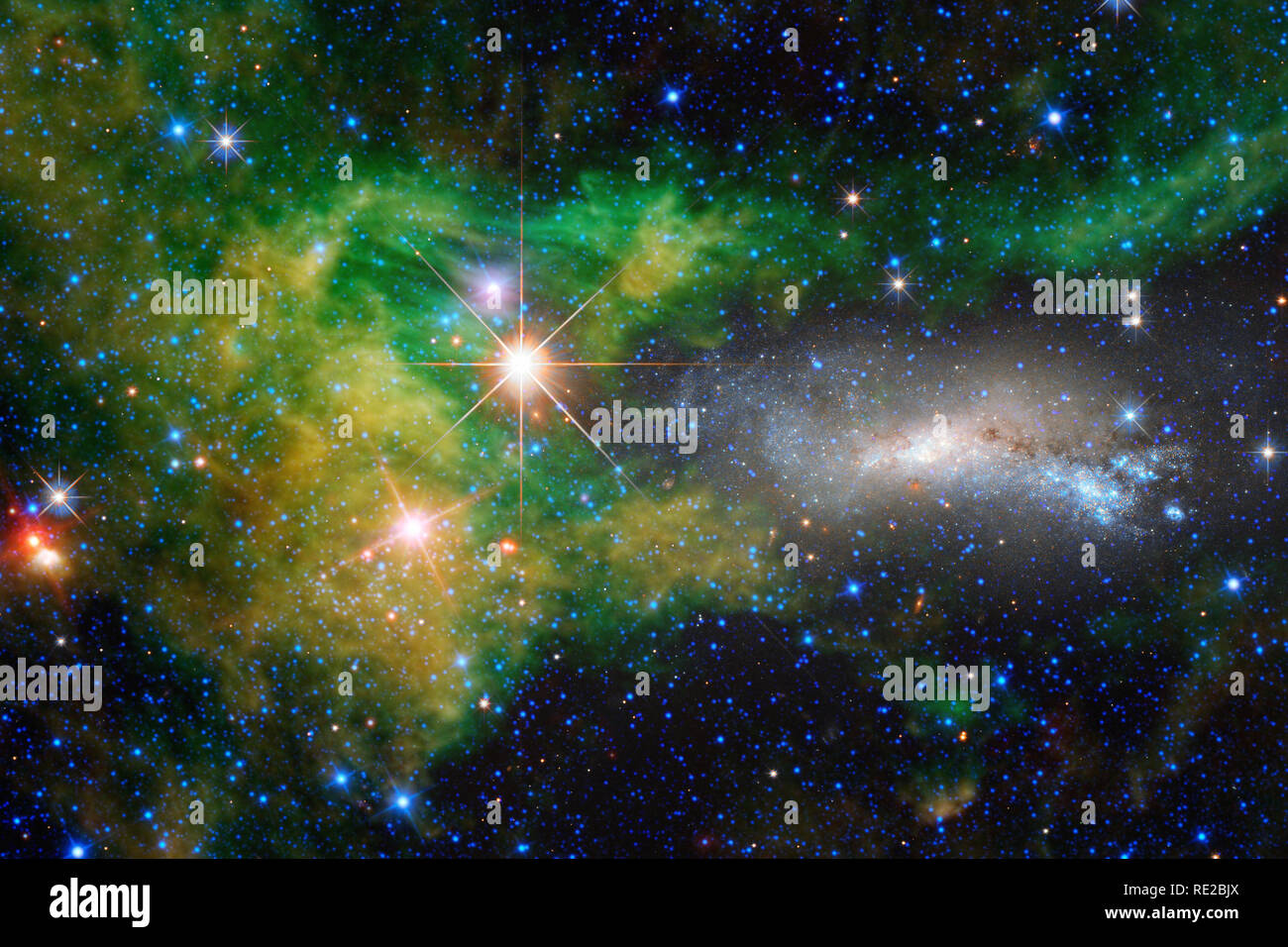 Awesome colorful nebula somewhere in endless universe. Elements of this ...