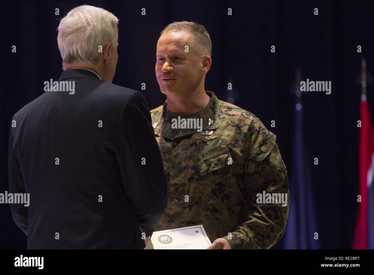 Secretary of the Navy Ray Maybus awards Marine Corps Air Station (MCAS ...