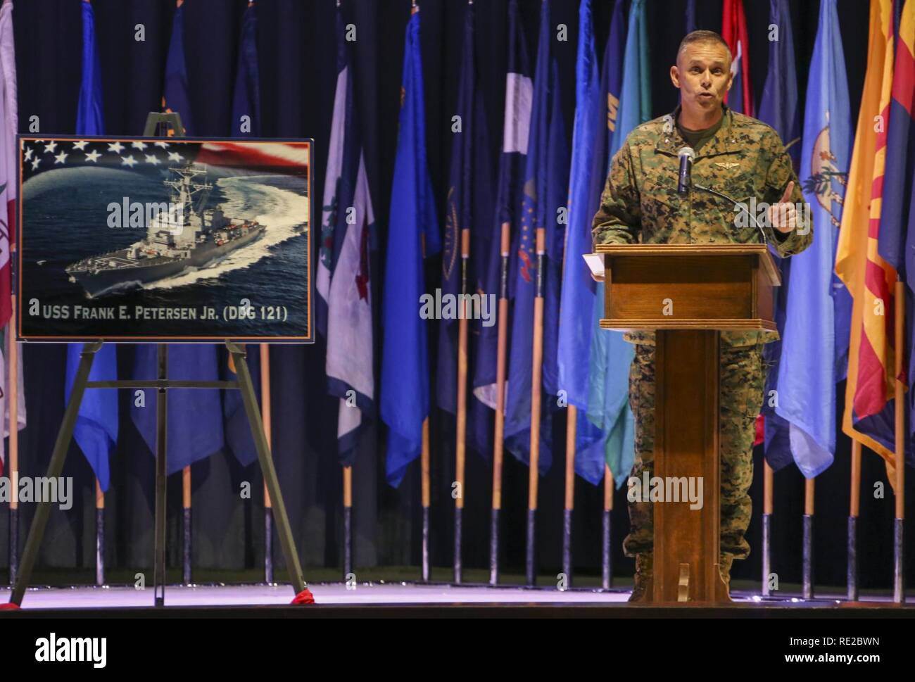Brig. Gen. Matthew Glavy speaks during a ceremony at Marine Corps Air ...