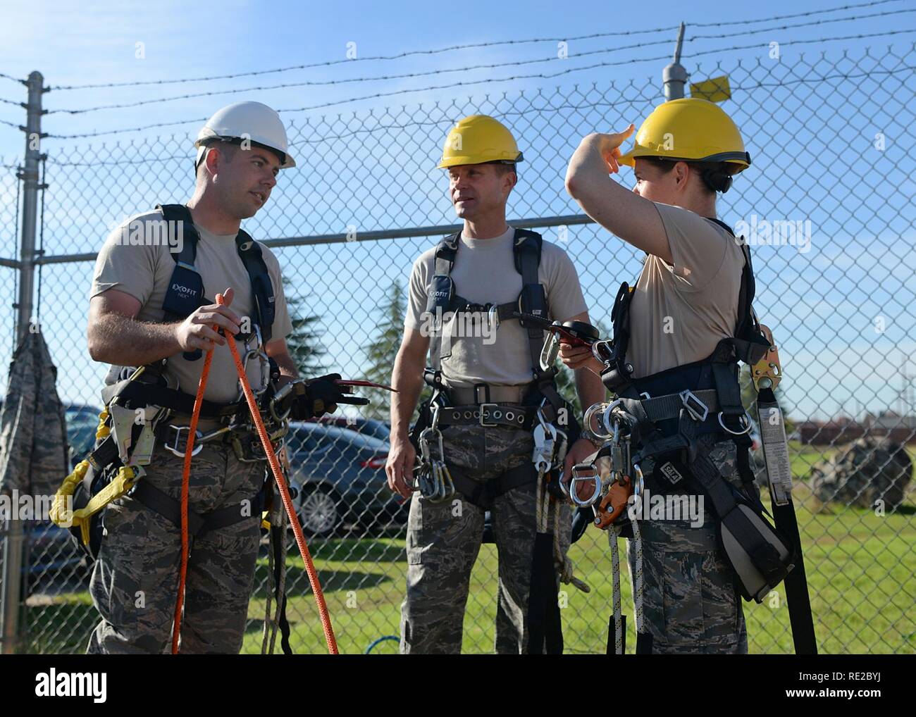 Tech. Sgt. Joshua Donahue, 9th Communication Squadron cable and antenna ...