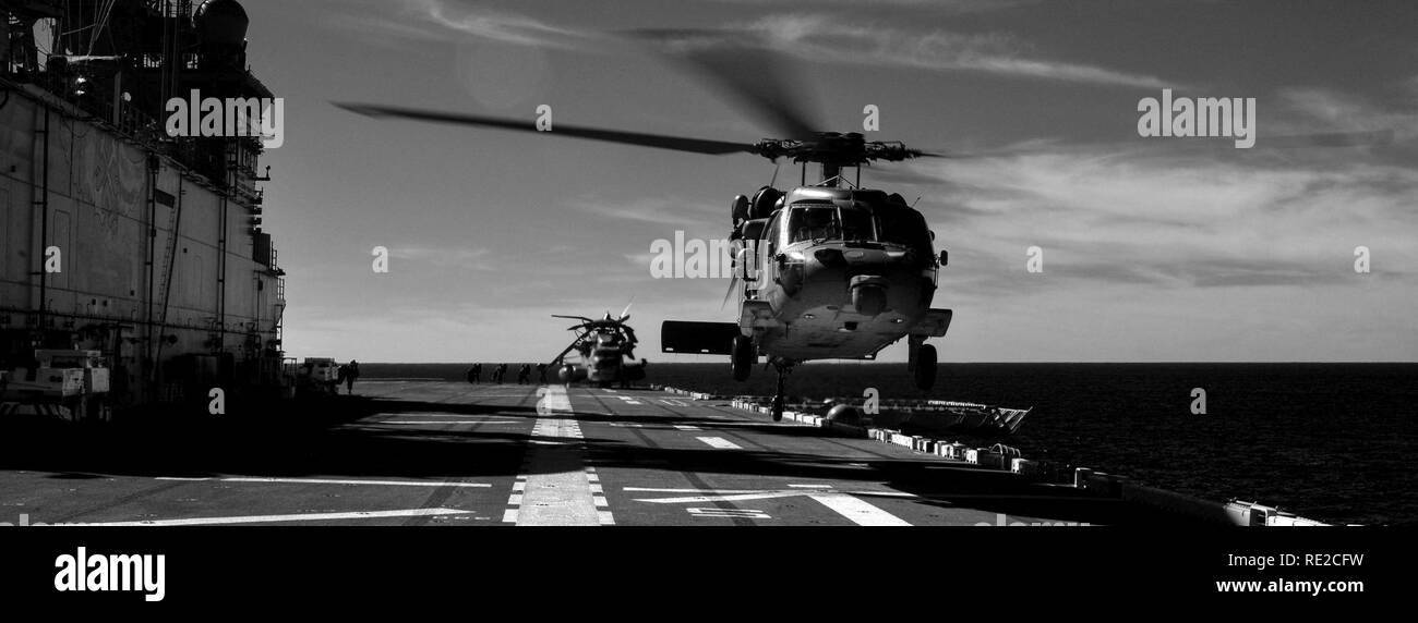 ATLANTIC OCEAN (Nov. 8, 2016) – An MH-60 Seahawk, attached to ...