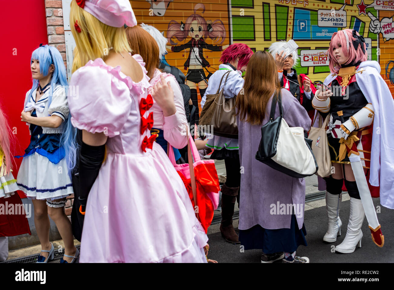 Osaka / Japan - March 18 2018: Nipponbashi Street Festa, a colorful ...