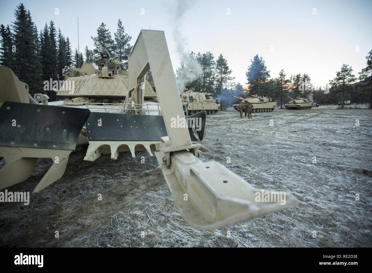 U.S. Marines practice cold weather driver training in the M1 Assault ...