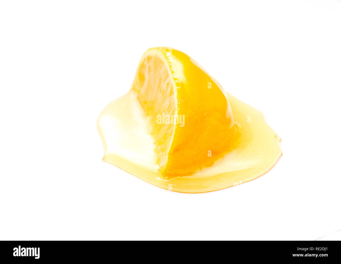 slice of lemon and honey , shallow dof, white background,image Stock ...