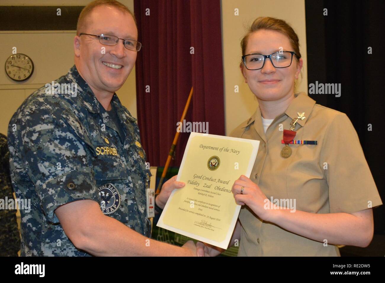 BREMERTON, Wash. (Nov. 9, 2016) – Capt. Alan Schrader (left), Naval ...