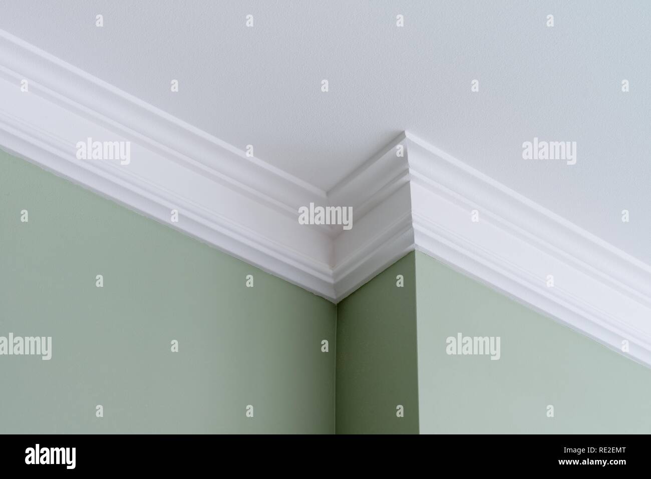 Ceiling moldings in the interior, a detail of intricate corner Stock ...