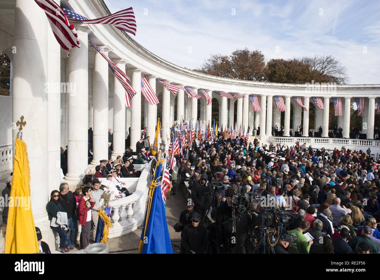 The Parade of Flags enters the Memorial Amphitheater for the National ...