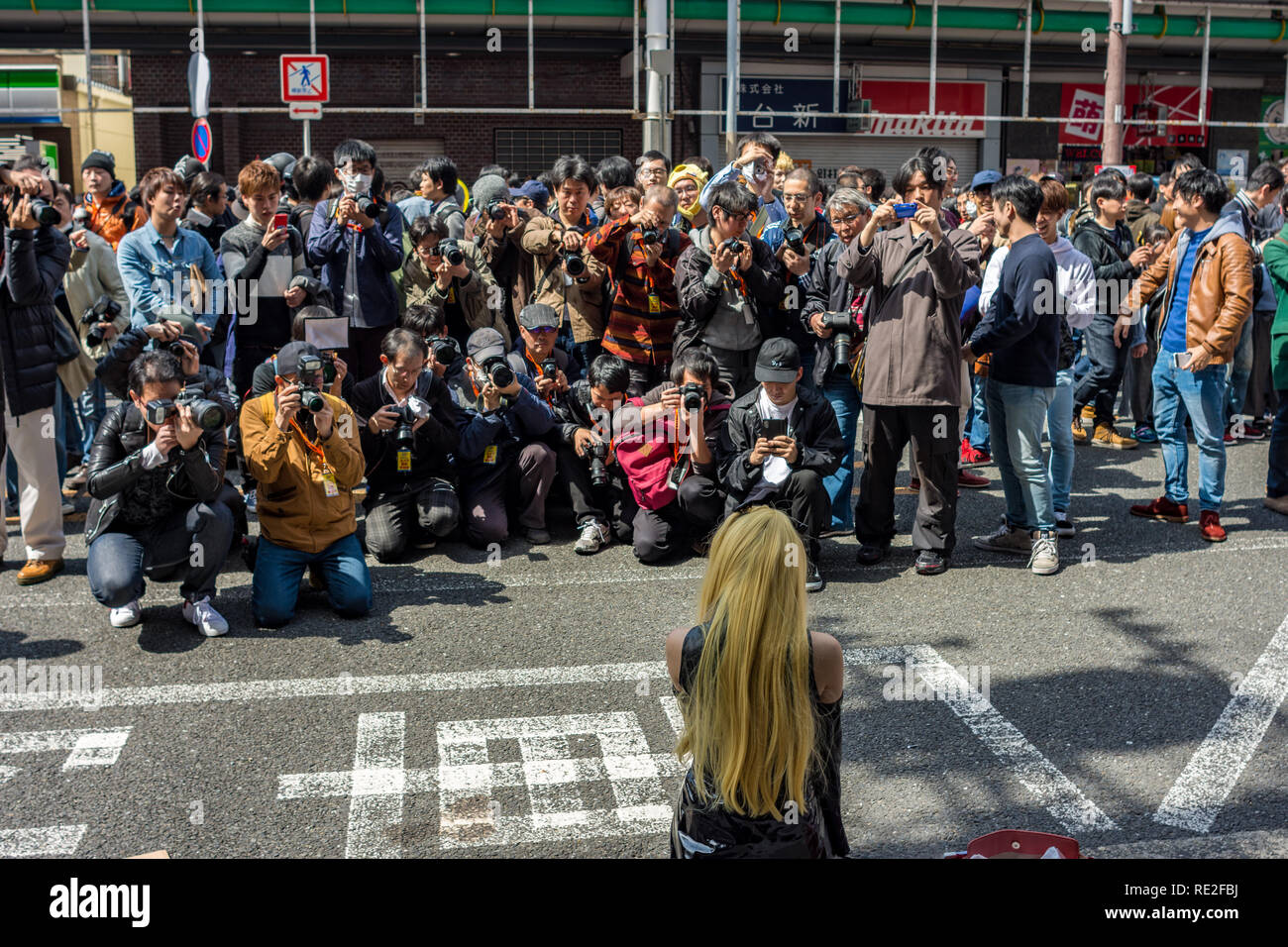 Osaka / Japan - March 18 2018: Nipponbashi Street Festa, a colorful ...