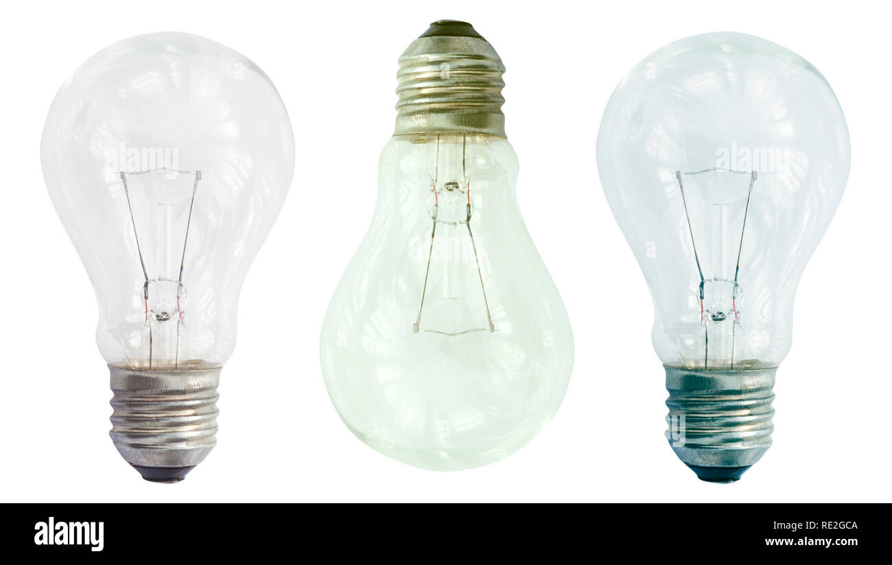 light bulb set isolated on white background Stock Photo - Alamy