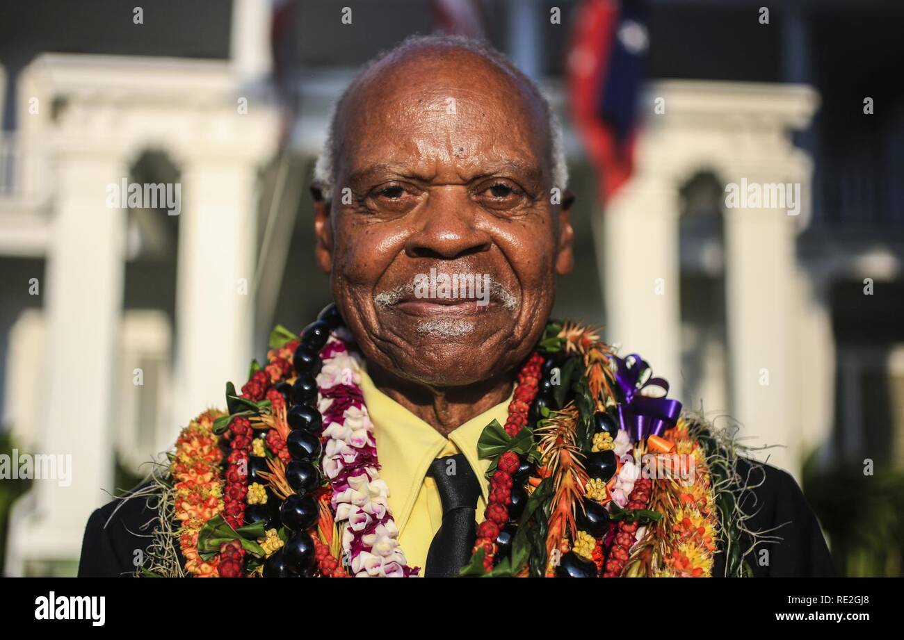 Dr. Ernest James Harris, Jr. smiles after receiving the Congressional ...