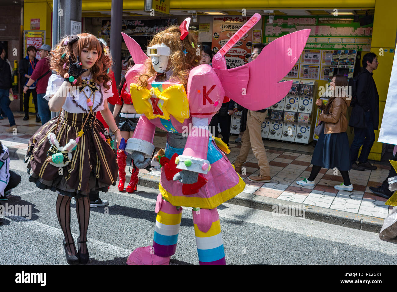 Osaka / Japan - March 18 2018: Nipponbashi Street Festa, a colorful ...