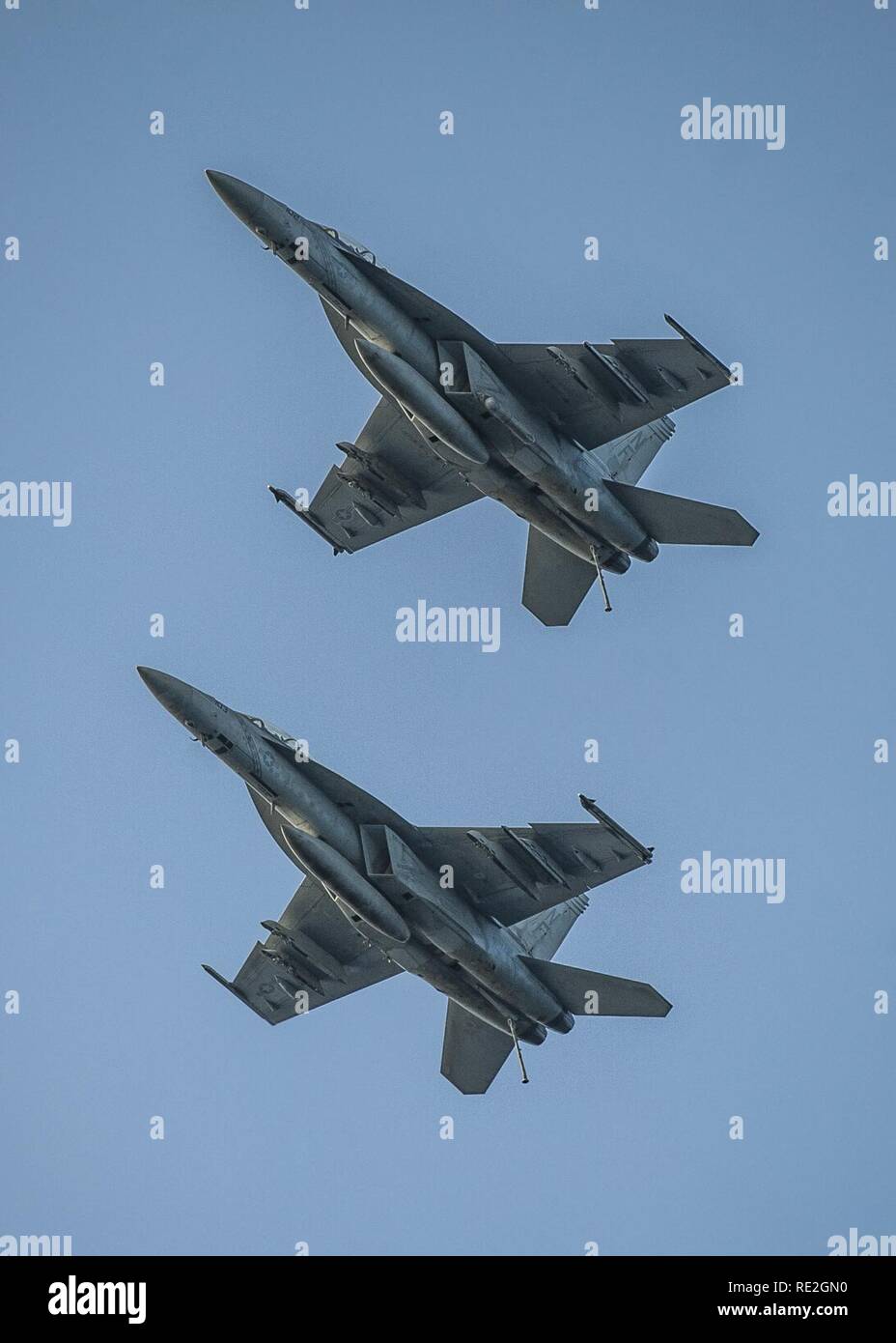 Two F/A-18F Super Hornets assigned to the “Diamondbacks” of Strike ...