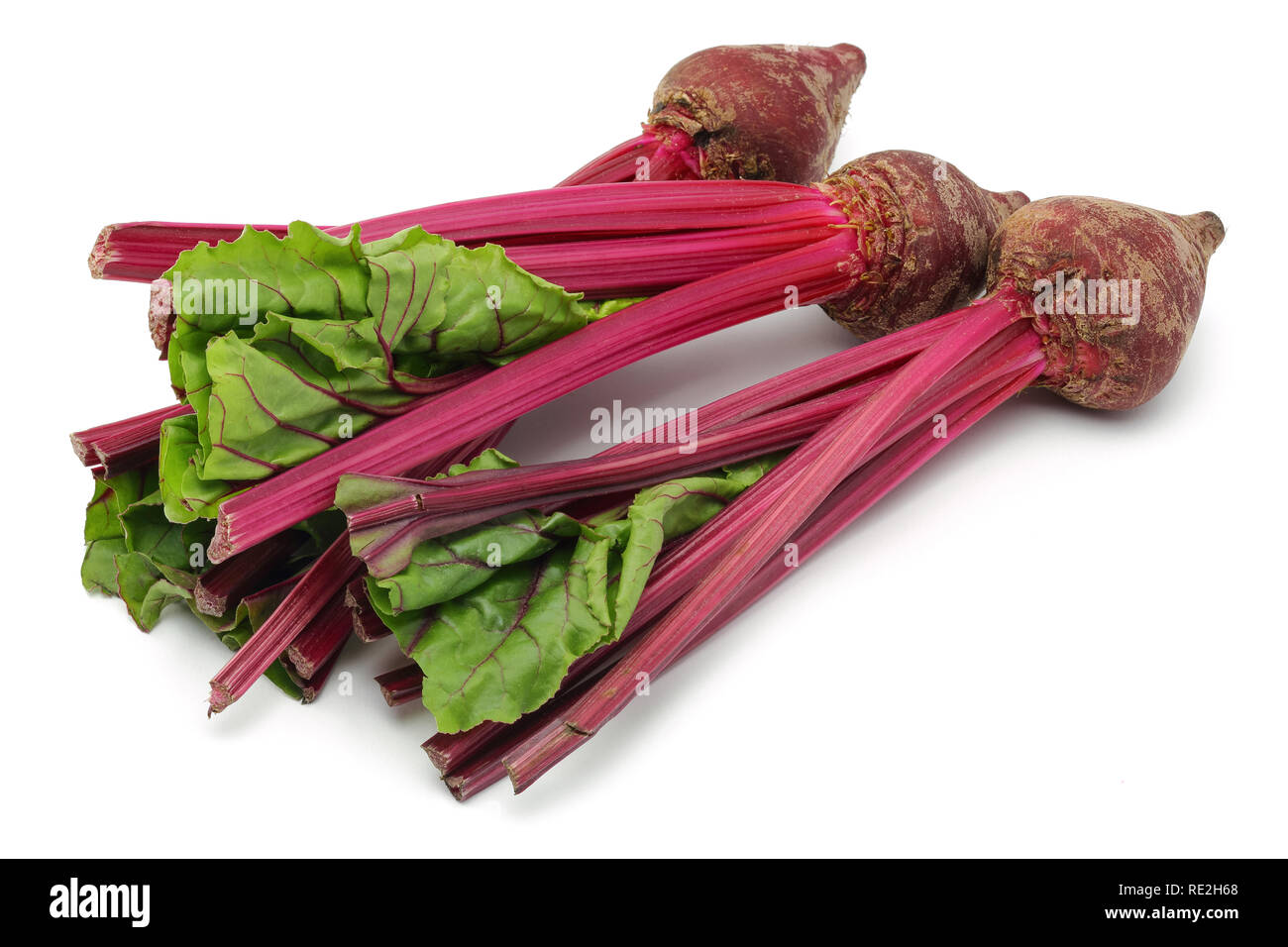 Fresh red beet roots with leaves isolated on white background Stock ...
