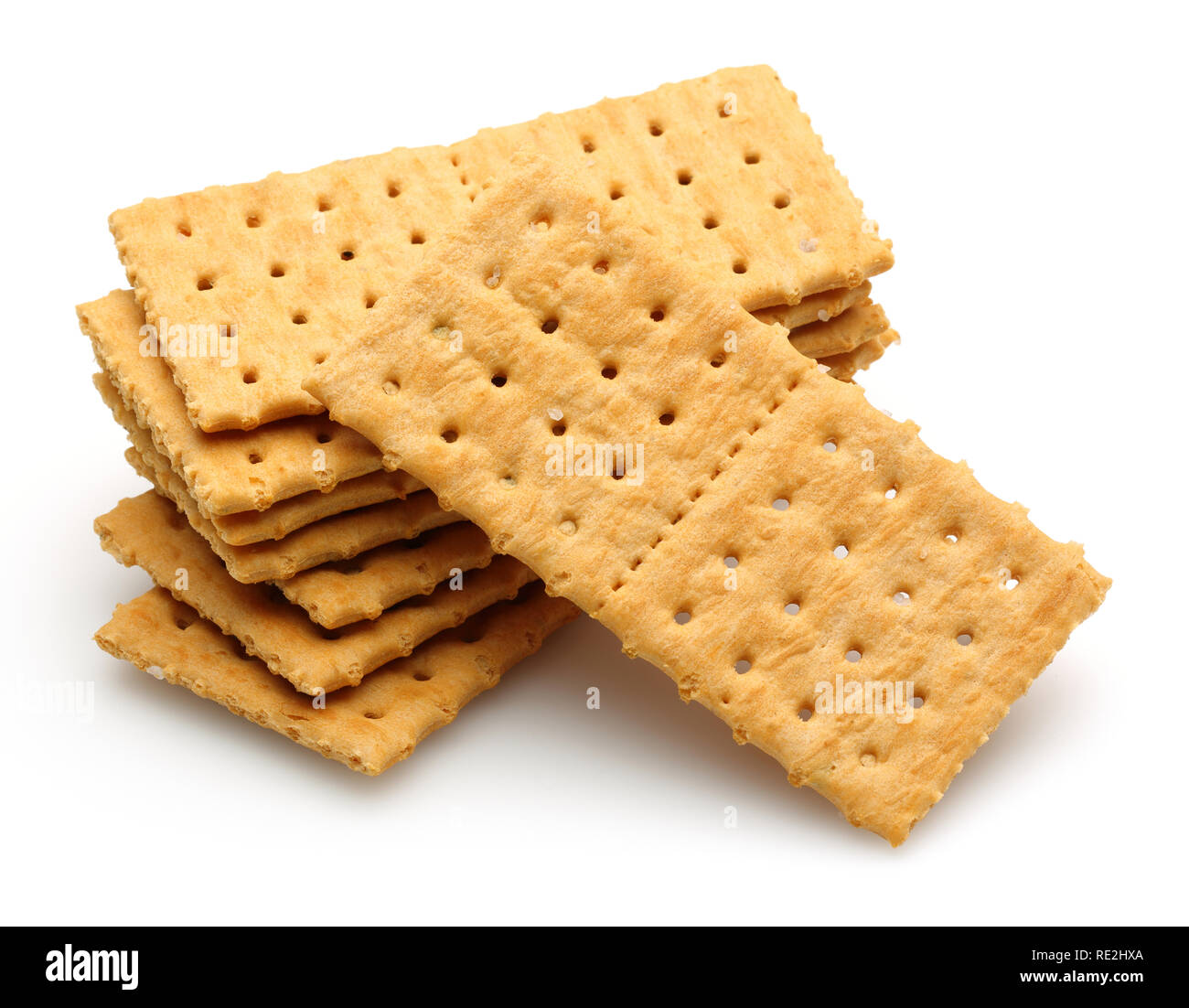 Biscuits, crackers isolated on white background Stock Photo - Alamy