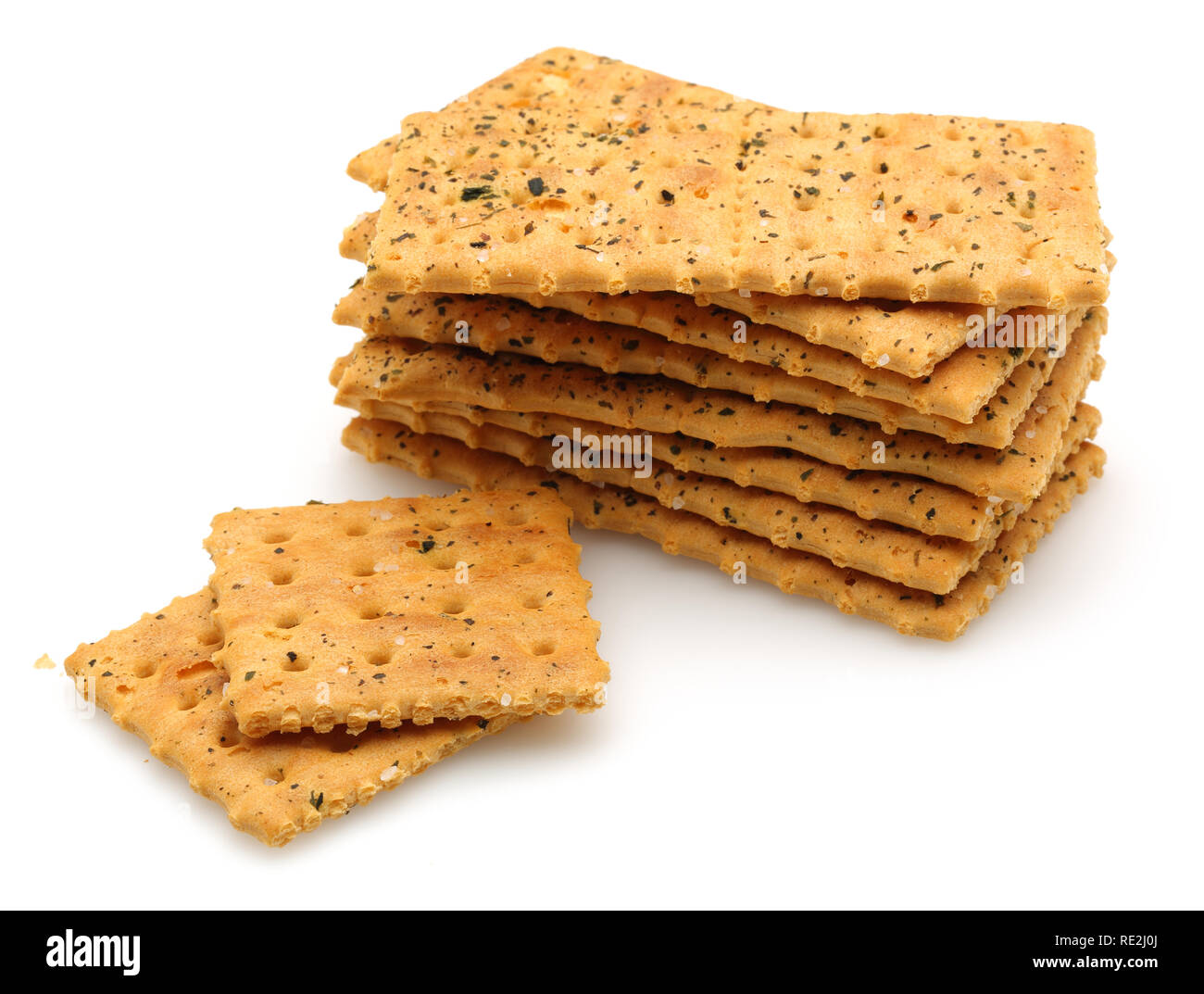 Spicy biscuits, crackers isolated on white background Stock Photo - Alamy