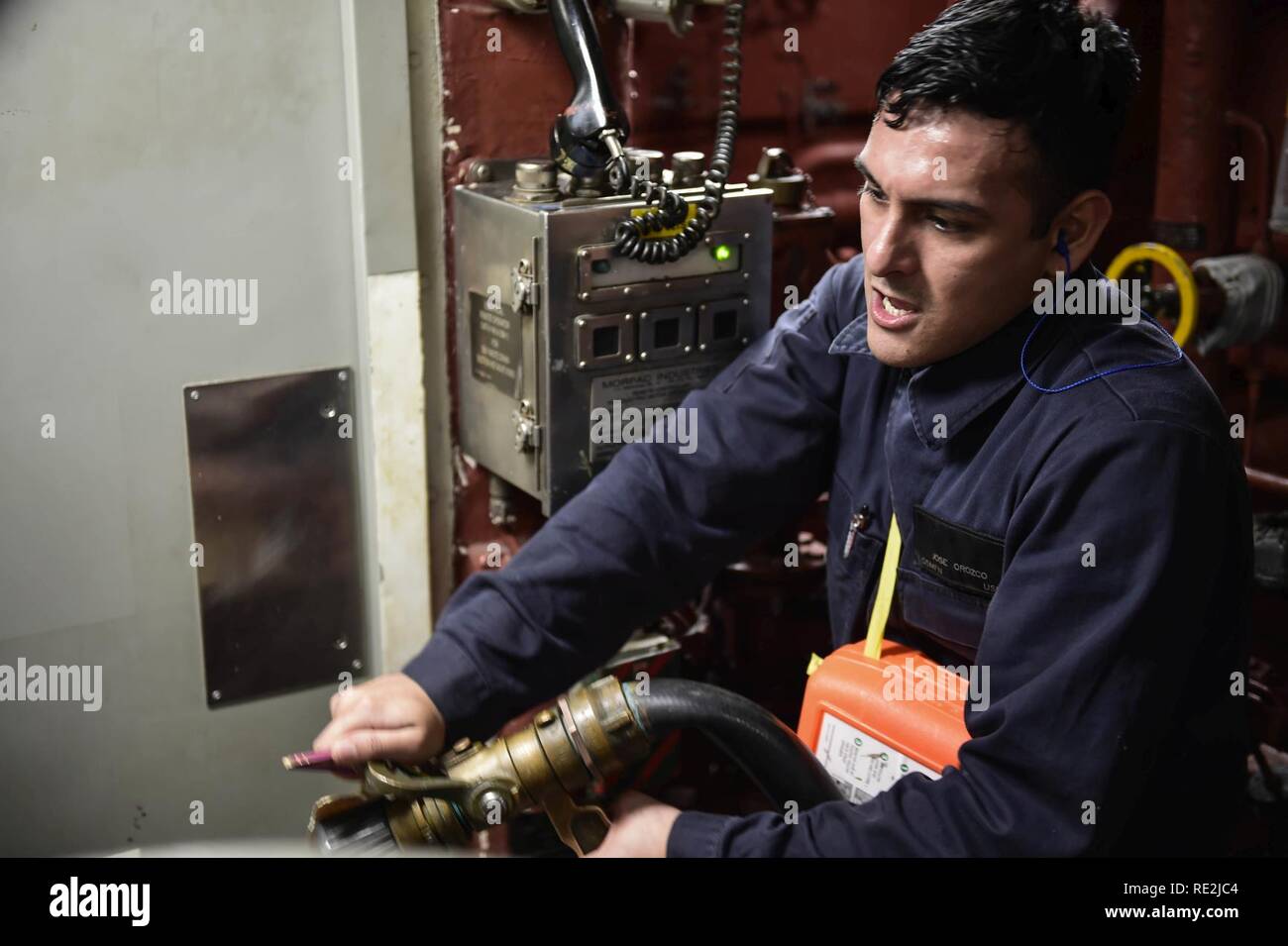EDITERRANEAN SEA (Nov. 9, 2016) Seaman Jose Orozco from Houston, fights ...