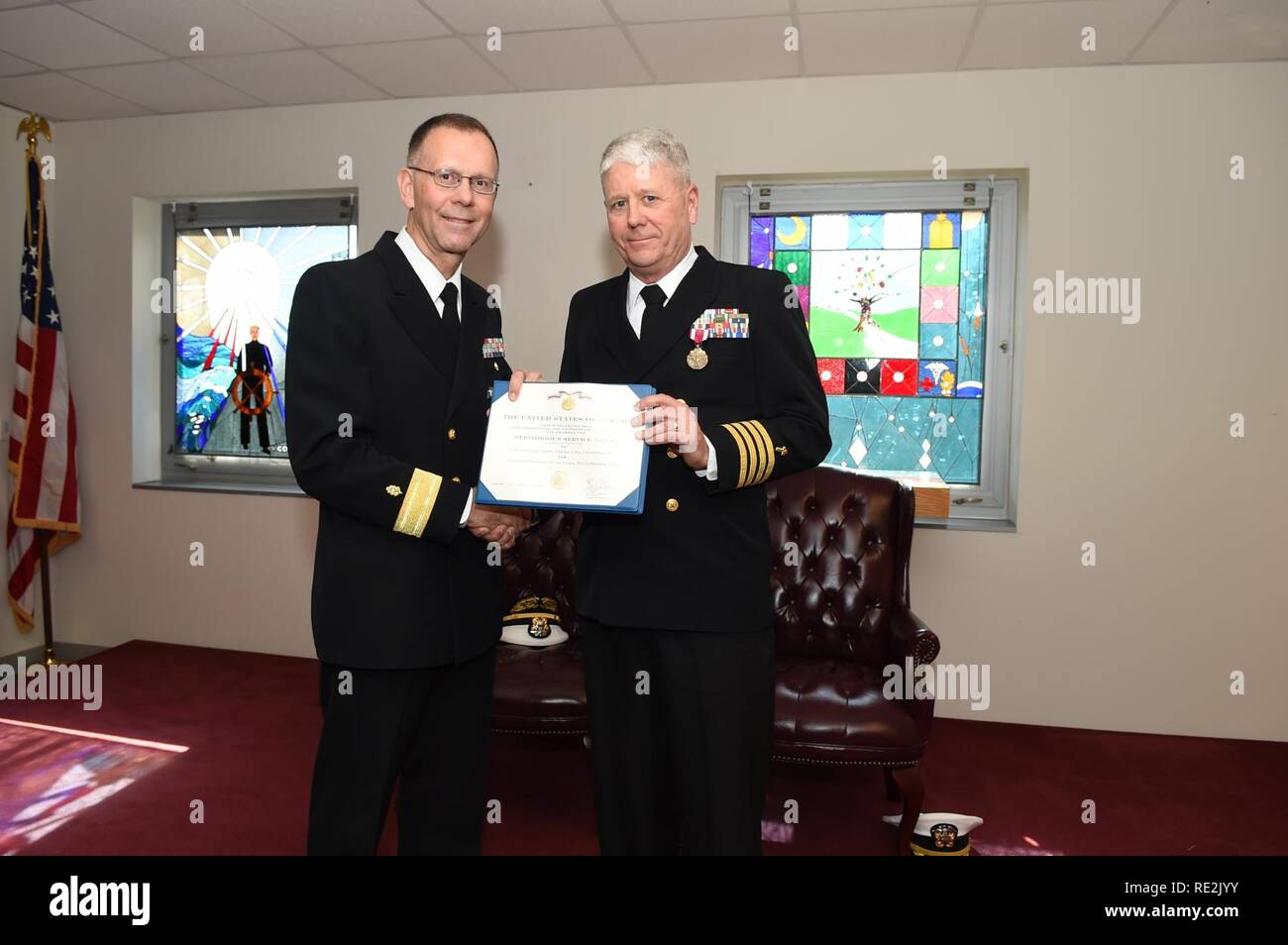 PORTSMOUTH, Va. (Nov. 10, 2016) Capt. George Adams (right), command ...