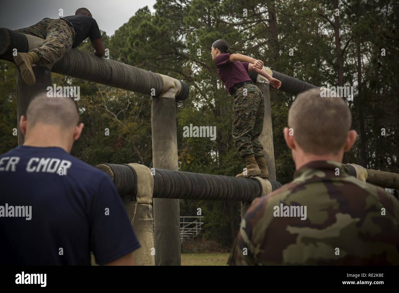 Irish Defense Forces Capt. Liam McDonnell negotiates the confidence ...