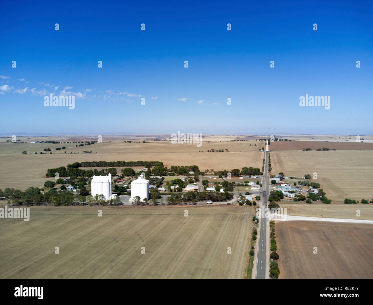 Aerial of the agricultural village of Gulnare which services the ...
