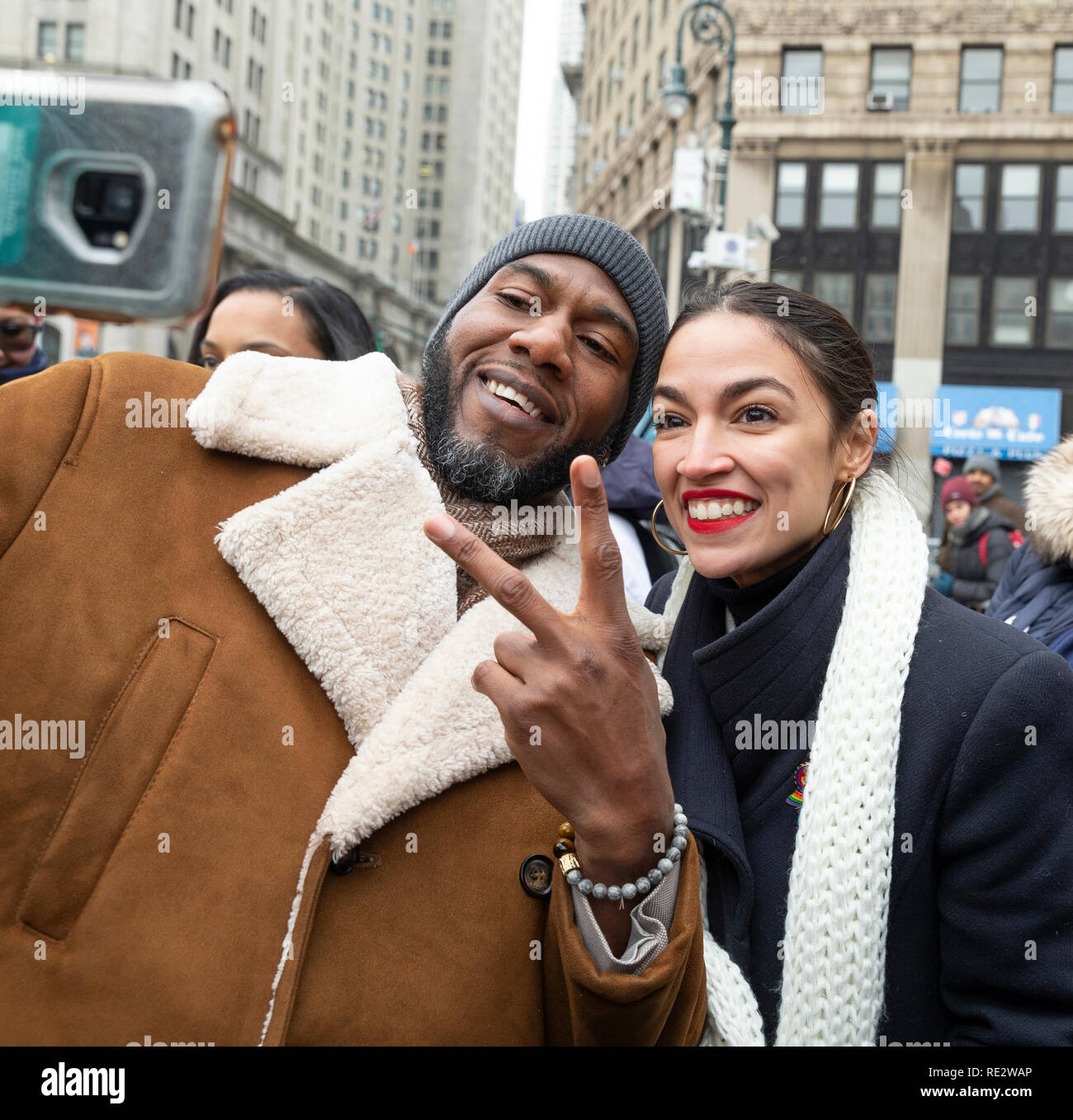 New York, USA. 19th Jan 2019. US Congresswoman Alexandria Ocasio-Cortez ...