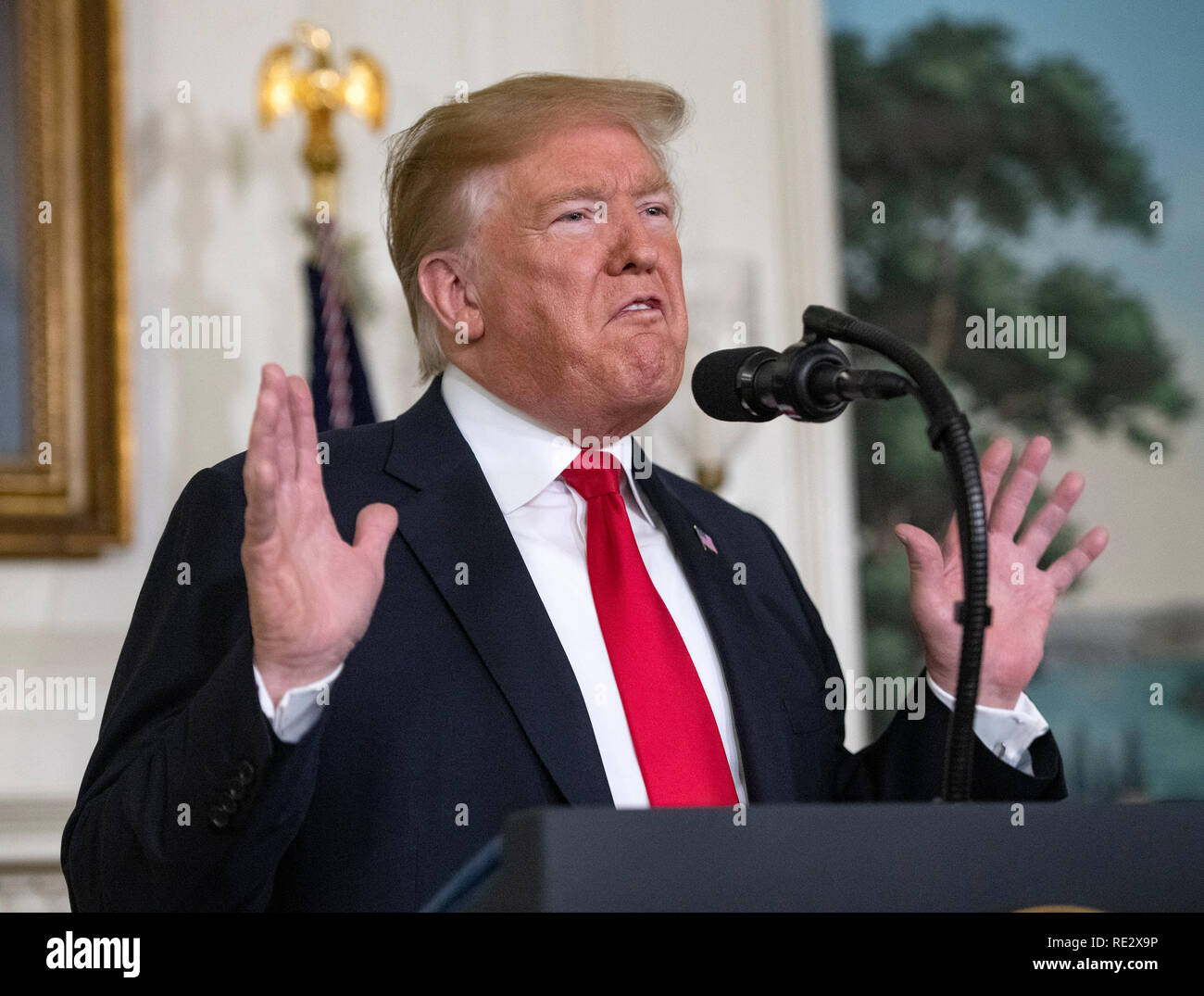 Washington, USA. 19th Jan 2019. United States President Donald J. Trump ...