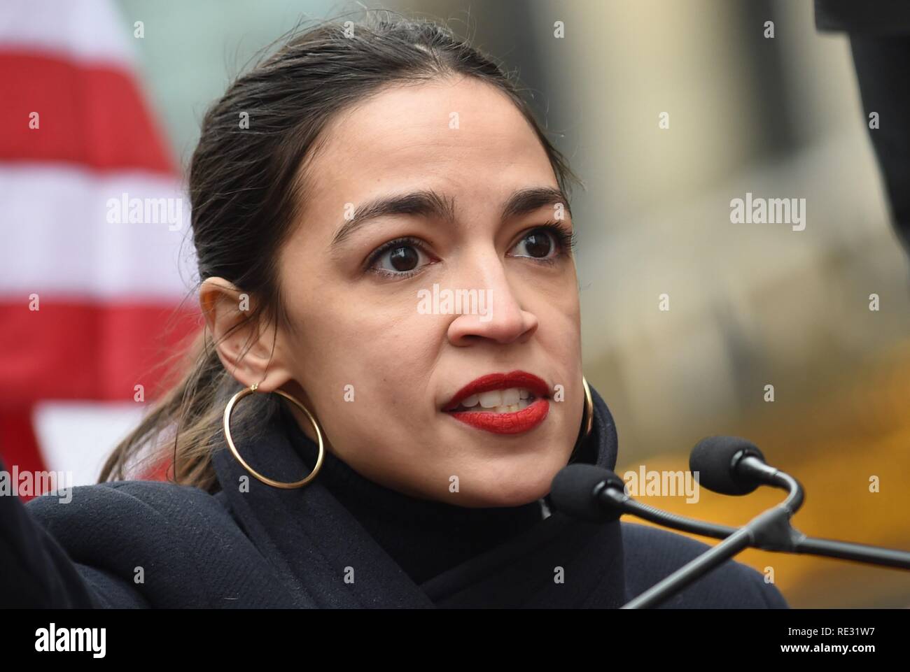 New York, NY, USA. 19th Jan, 2019. Alexandria Ocasio Cortez in ...