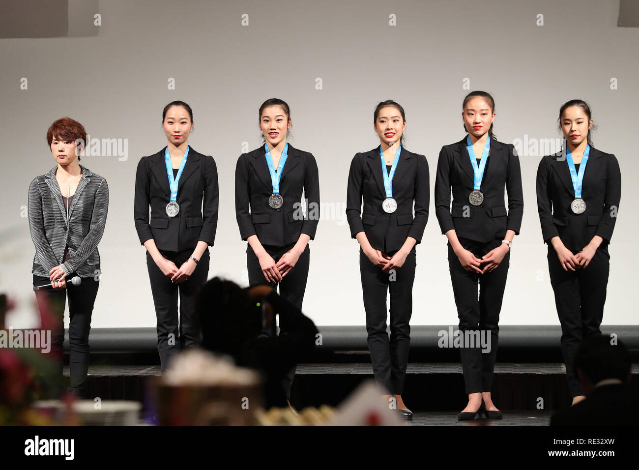 Tokyo, Japan. 19th Jan, 2019. (L-R) Hiroko Yamasaki, Sayuri Sugimoto, Rie Matsubara, Kiko Yokota ...
