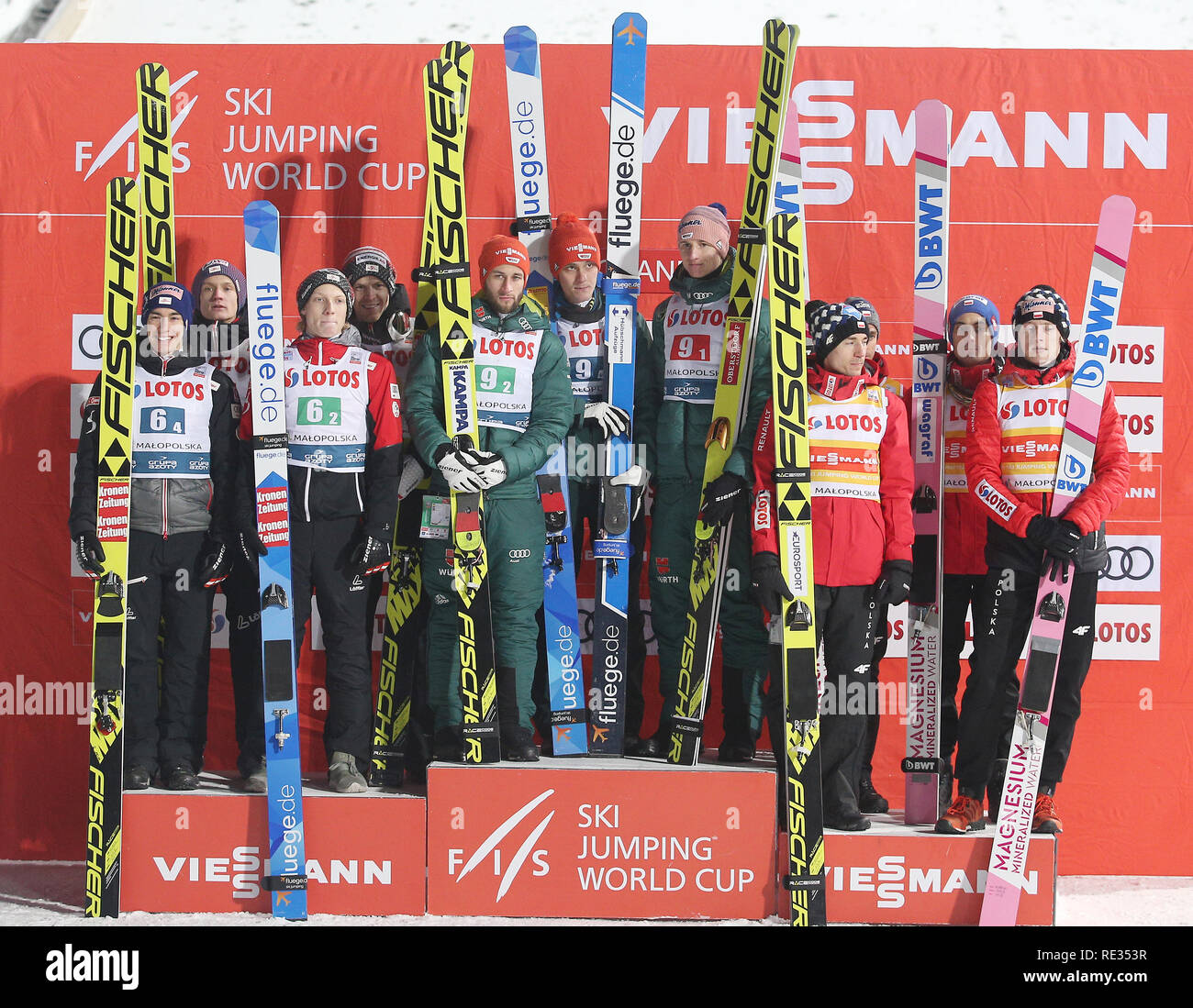 Zakopane, Poland. 19th Jan 2019. seen celebrating after winning the ...