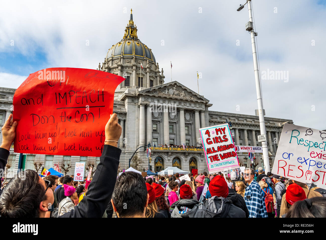 San Francisco, USA. 19th Jan 2019. Participants to the Women's March ...