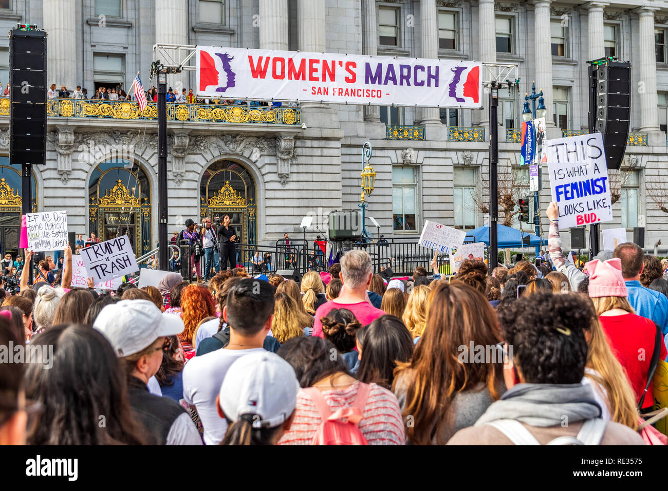 San Francisco, USA. 19th Jan 2019. Participants to the Women's March ...