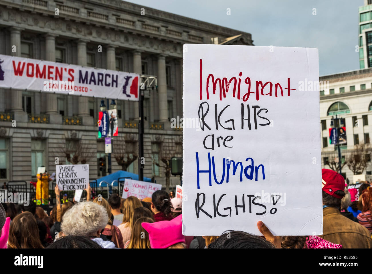 San Francisco, USA. 19th Jan 2019. Participant to the Women's March ...