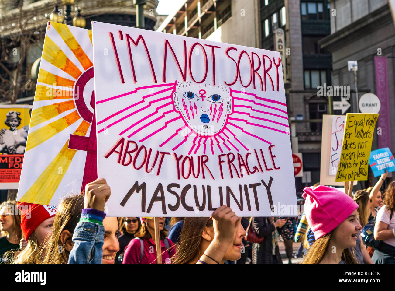 San Francisco, USA. 19th Jan 2019. Participants to the Women's March ...