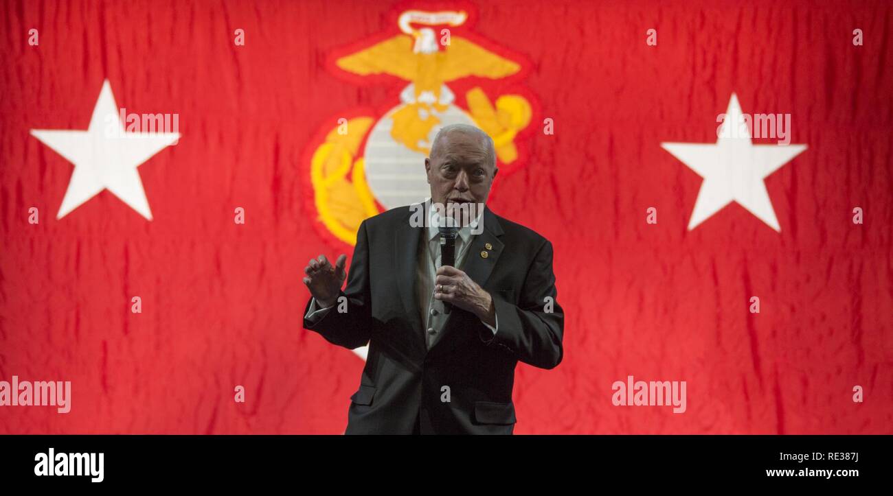Retired Gen. Alfred M. Gray, Jr., speaks to Marines and guests ...