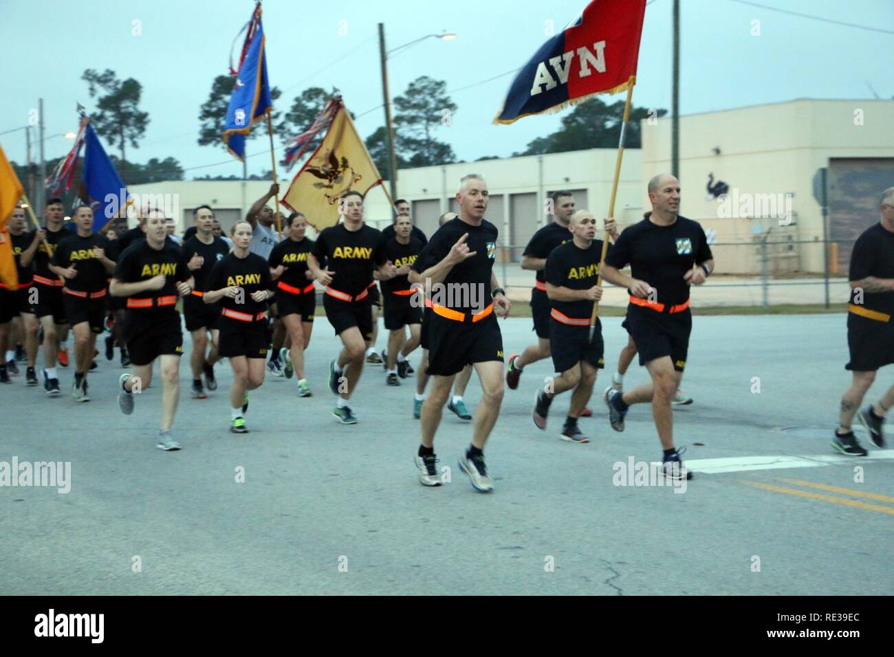 Soldiers of 3rd Infantry Division participate in a division run during ...